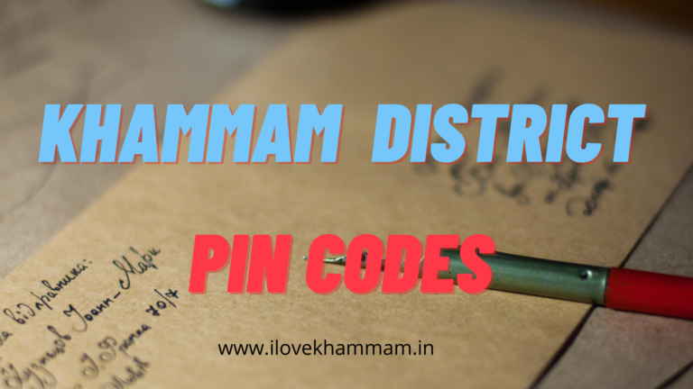 Khammam District Pin Code (Zip Code) List | ILoveKhammam.in